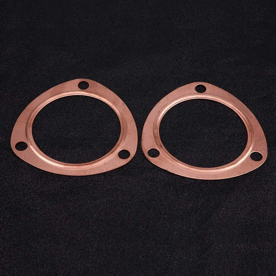 2 PCS 3" Copper Header Exhaust Collector Gaskets Flanges Universal 3 ...