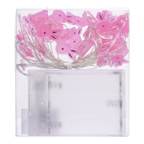 20 LED Perfect Holiday Battery Operated String Light Easter Pink Bunny ...