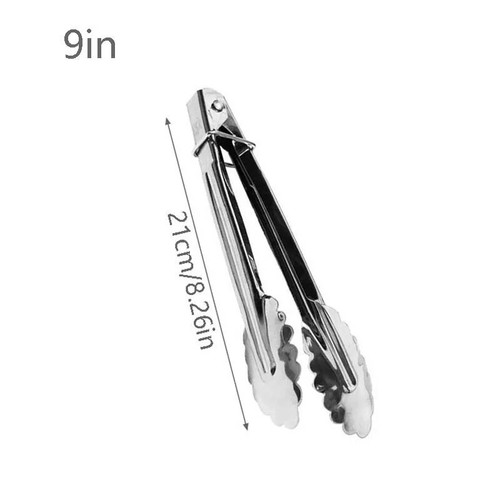 2 Stainless Steel Food Tongs Cooking BBQ Meat Clip Heat Bread Salad ...