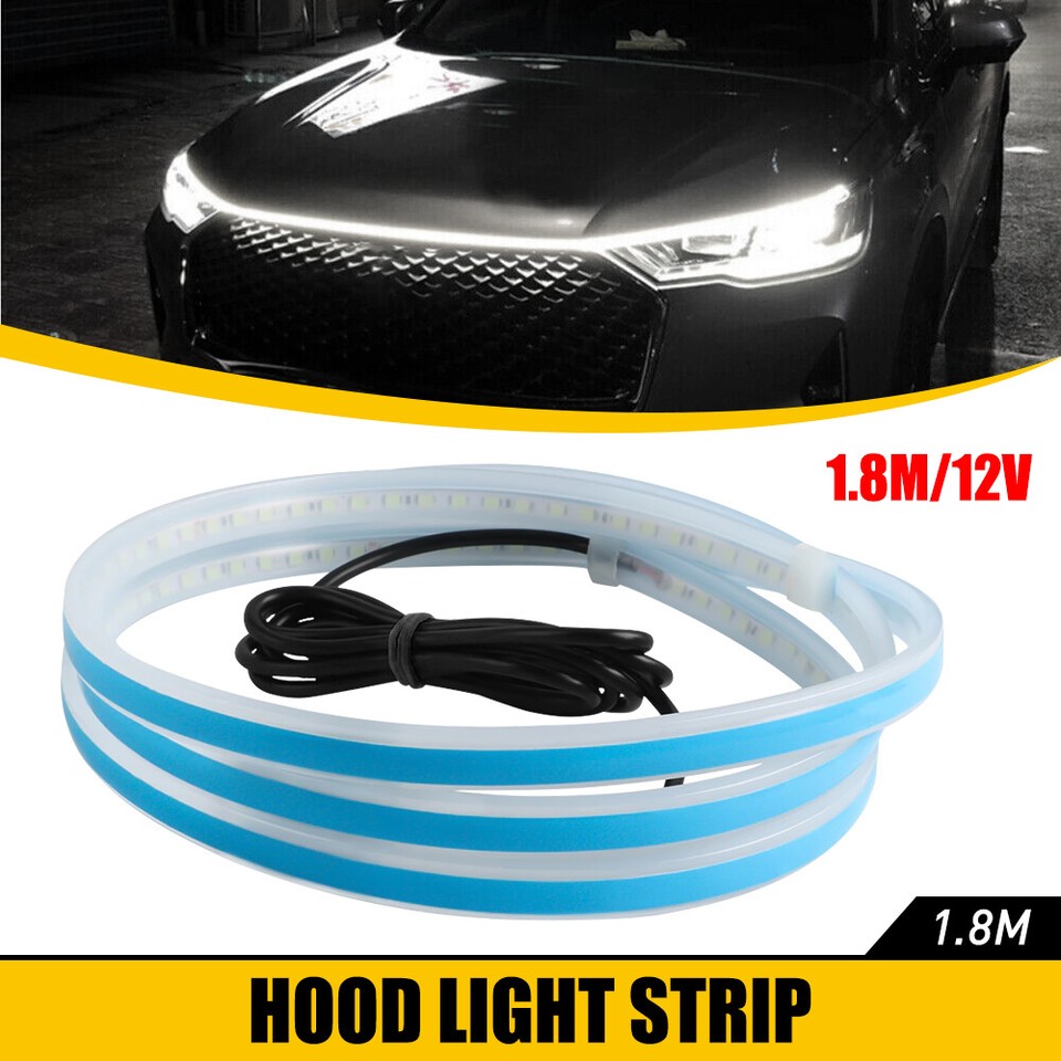 Flexible Car Hood LED Meteor Strip Lights Dynamic Scan Start Up Hood ...