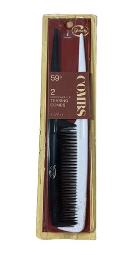 Vintage 1975 Goody Unbreakable Teasing Combs #125/1 Black & White | eBay