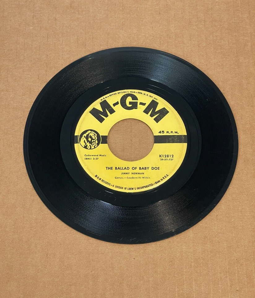JIMMY NEWMAN GRIN AND BEAR IT/THE BALLAD OF BABY DOE MGM 45 12812 | eBay