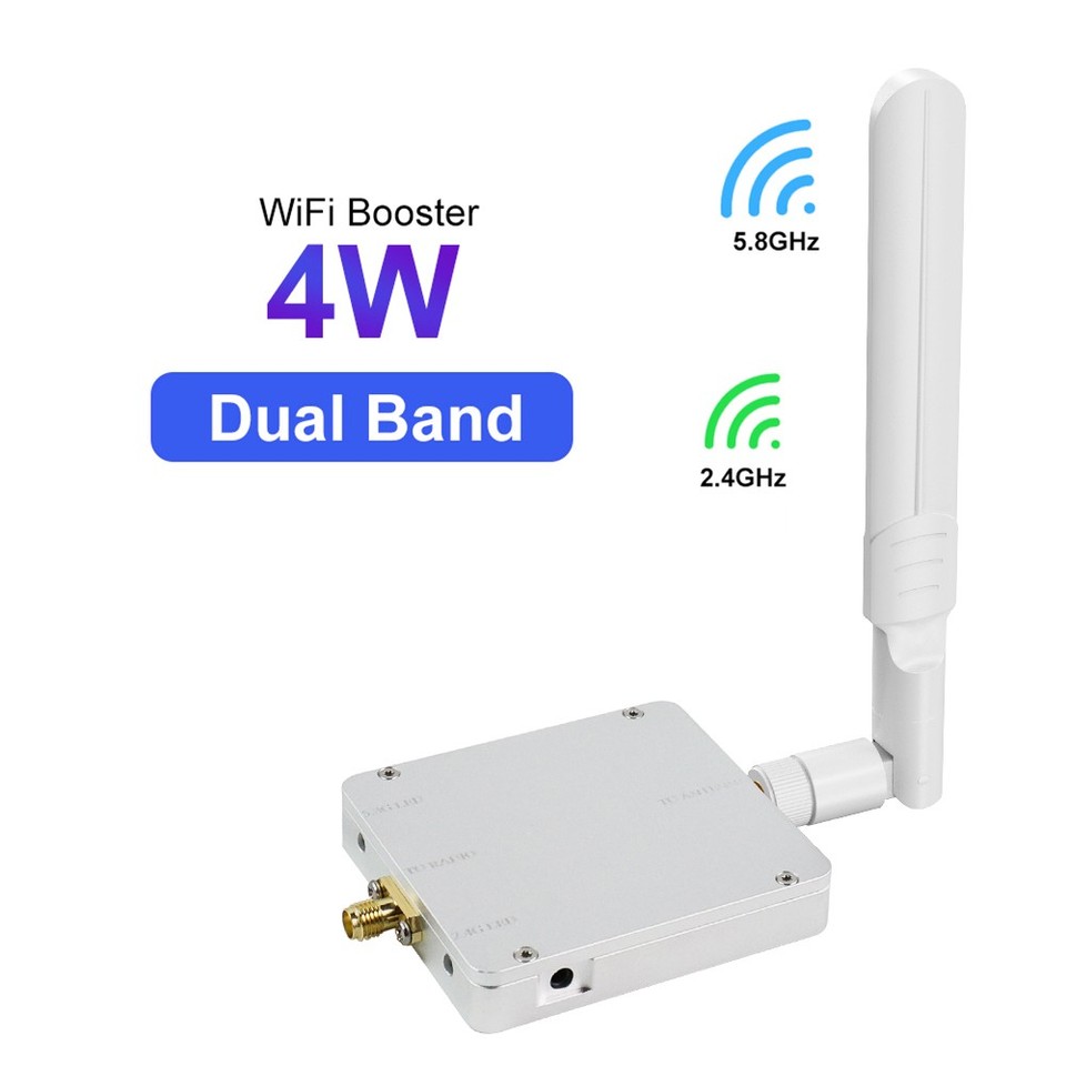 4W WiFi Antenna Booster 2.4GHz 5.8GHz Wireless Signal Range Amplifier ...