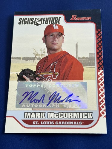 MARK McCORMICK Signed 2006 Bowman Signs Of Future BAYLOR BEARS ...