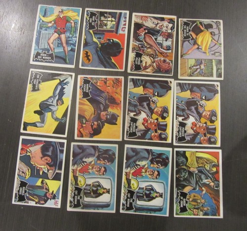 1966 Batman Topps Set 38 of 55 Cards Black Bat Nice Condition 12 Dups ...