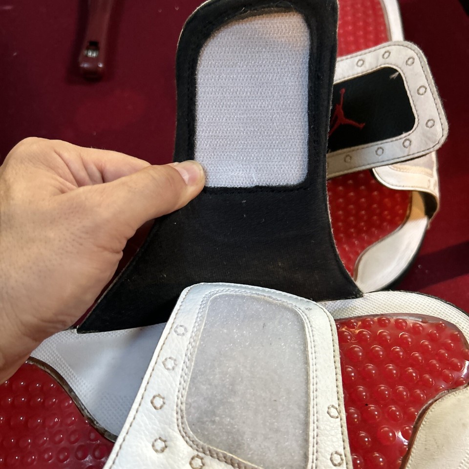 Jordan Hydro 13 Retro Very Rare 'White Black Red' 💯 Authentic 10 He Got ...