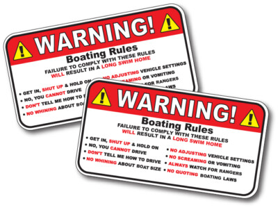 Boating Rules Warning Safety Instruction Funny Sticker Decal Window ...