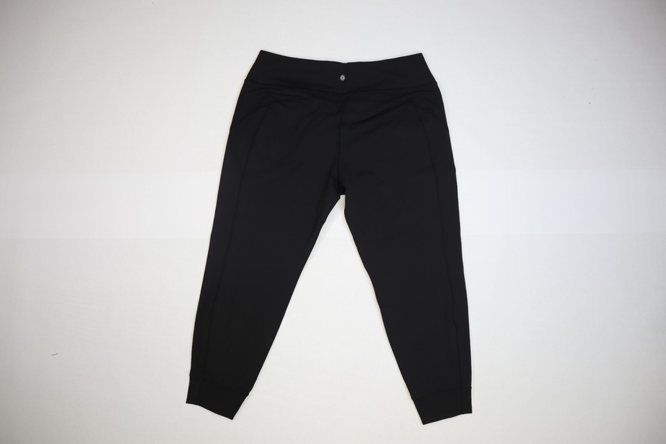Athleta Rainier Mid Rise Jogger Pants Athleisure Lounge Workout Black ...