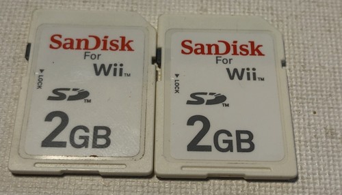 2 Genuine Original SanDisk 2GB 2.0GB SD Memory Cards for Nintendo Wii ...