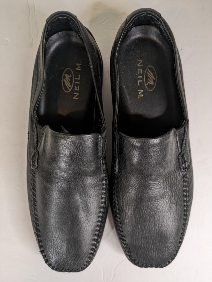 Neil M Rome Slip Ons Loafers Black Shoes Leather Size 9.5 D NM403018 | eBay
