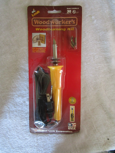 New Woodworkers Woodburning Kit includes 4 custom point tips 30Watt 6ft ...