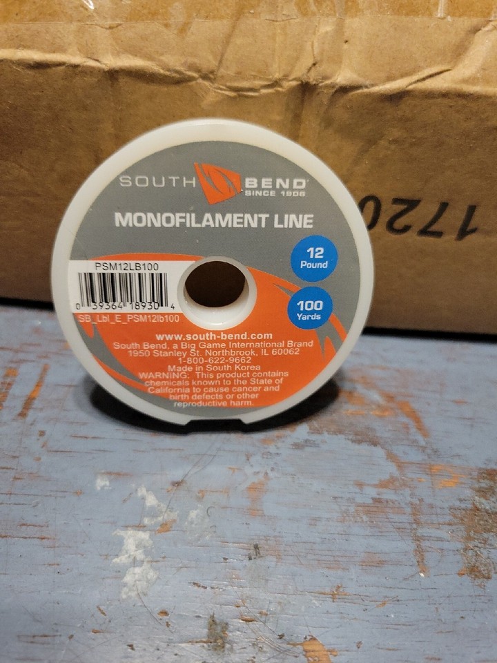 South Bend Fishing Monofilament Line - Small Diameter, 12lb Test, 100 ...