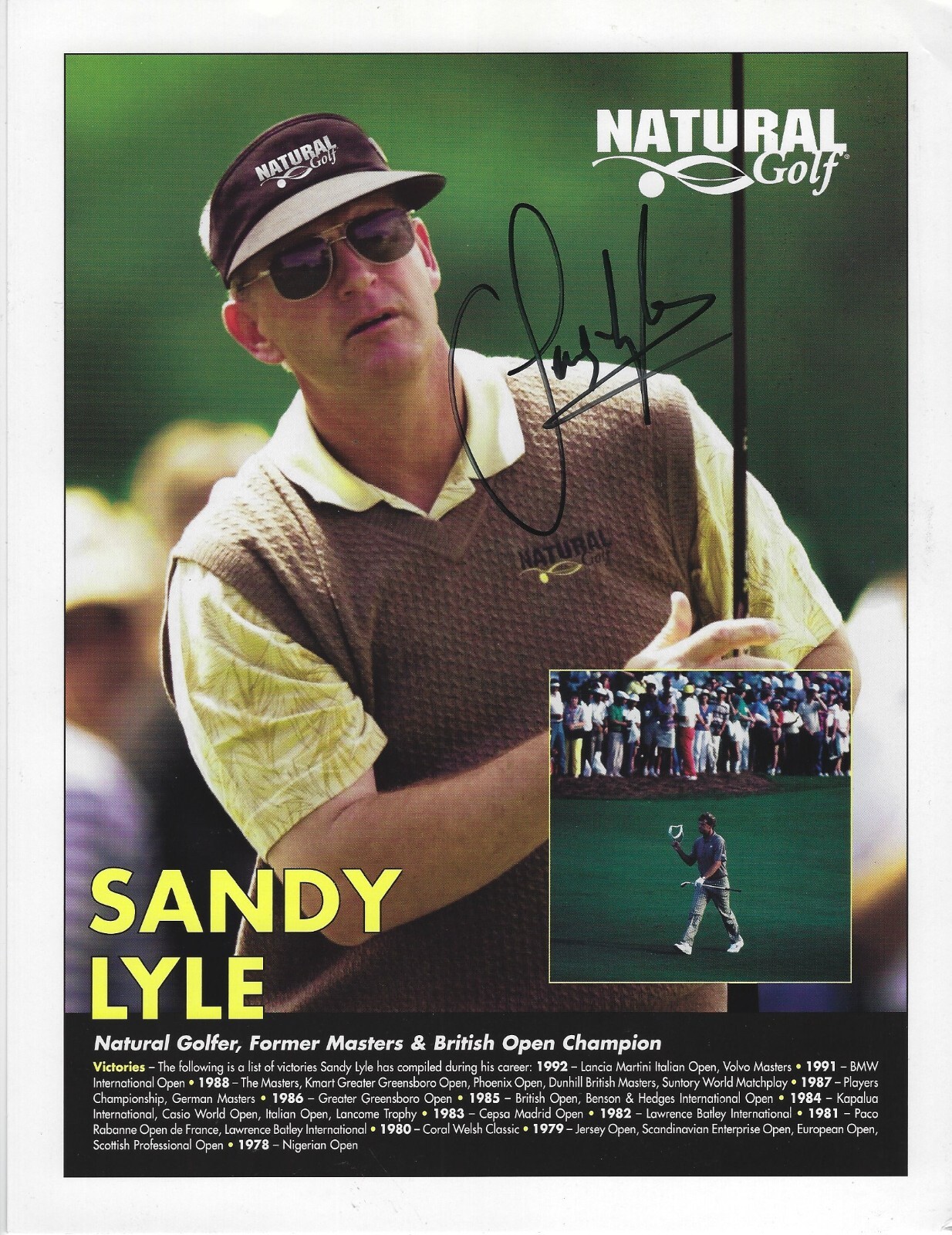 Sandy Lyle Autographed Signed Golf 8.5x11 Photo - PGA U.S. Open Masters ...