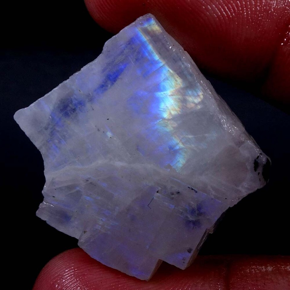 Blue Fire Rainbow Moonstone Rough Slab Gemstone Material 100% Natural ...