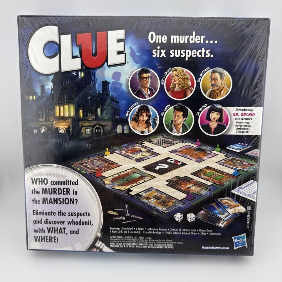 Hasbro gaming Clue Classic Board Game Model A5826, Mansion Murder ...