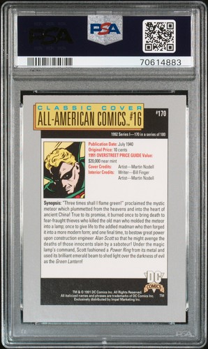 1992 Dc Cosmic Cards #170 All-American Comics PSA 10 | eBay