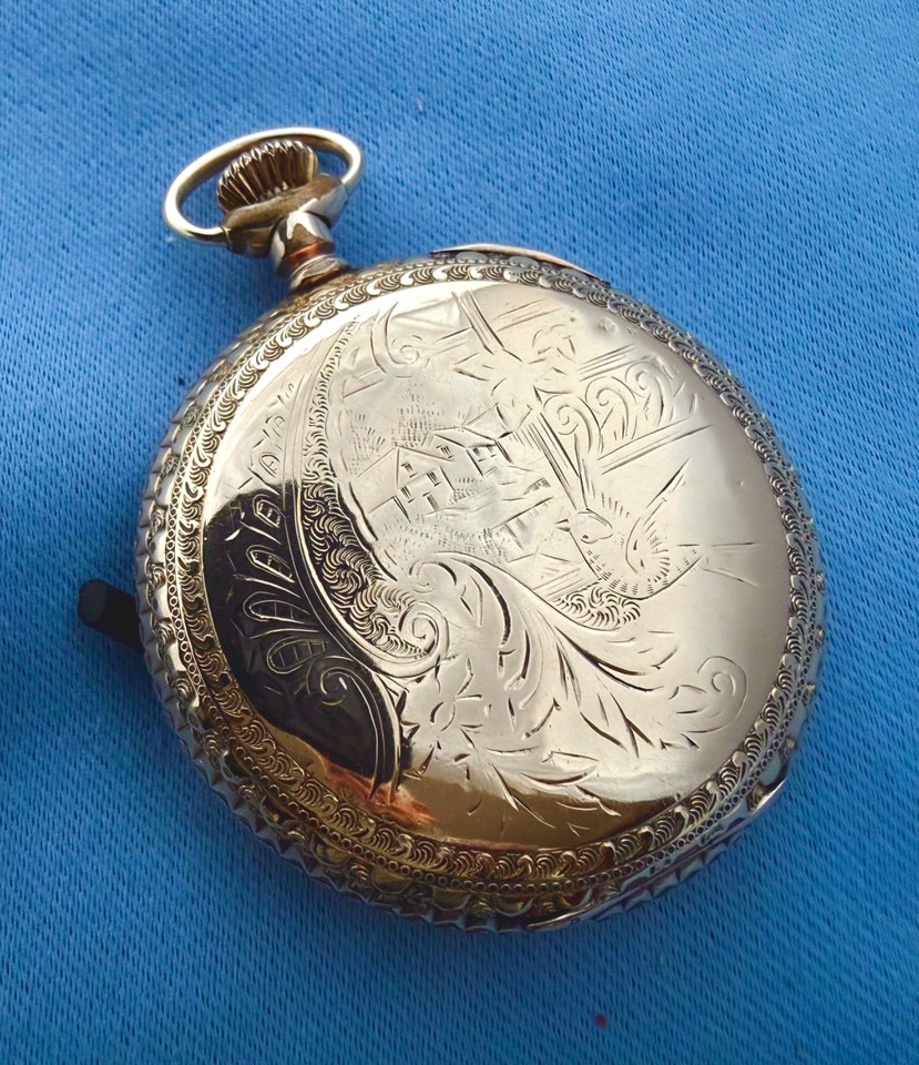 Illinois 16s 21j HC LS Sangamo Getty Model 4 Fancy Gold Fill Cs 1905 ...