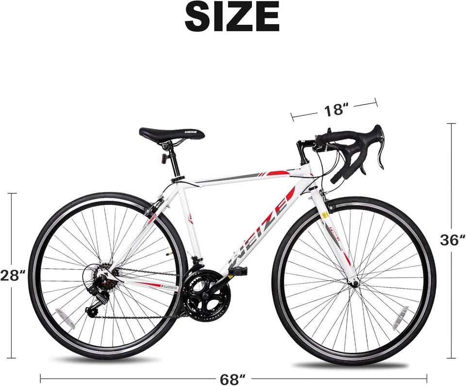 WEIZE 700C Road Bike, Shimano 14 Speed, High-Carbon Steel Frame Hybrid ...