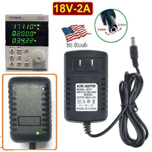 18V 2A AC/DC Adapter Power Supply for Home Electronics with 5.5x2.1mm ...