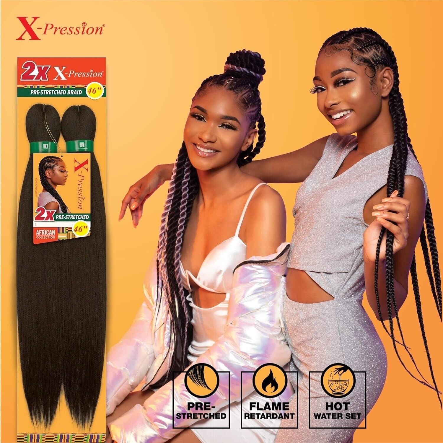 XPRESSION Braids 46" Lagos pre-stretched Expression for braiding ORIGINAL NEW | eBay