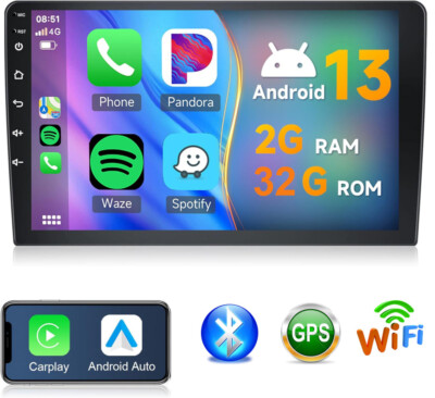 9/10.1" Android 13 Carplay Car Stereo Radio GPS Navi WiFi BT MP5 2+32GB ...