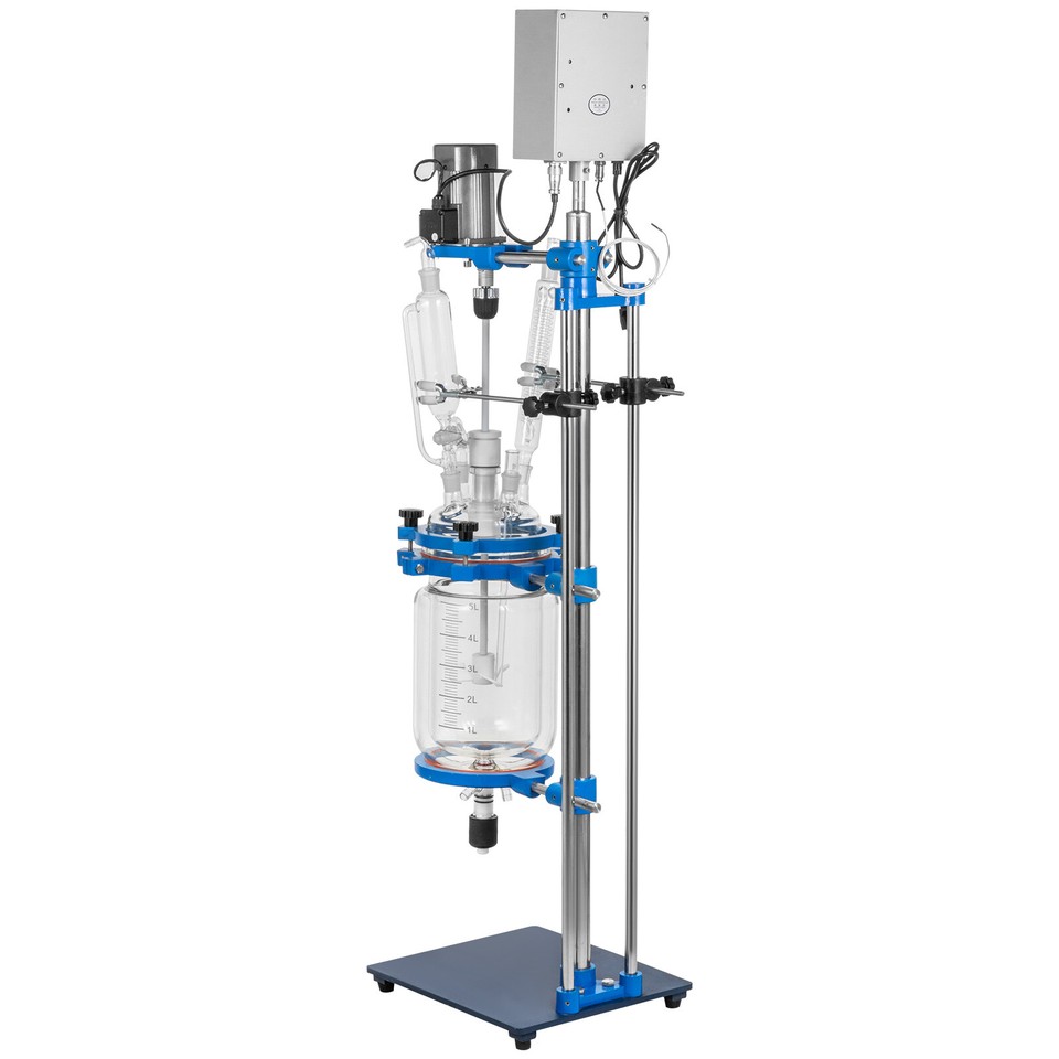 Jacketed Glass Reactor Reaction Vessel 2L/5L Digital 1200r/min for ...