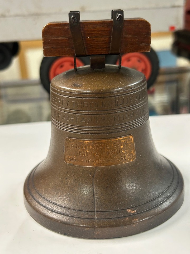 Vintage Antique 1919 Bank Bankers S&C System Metal Liberty Bell Grant ...