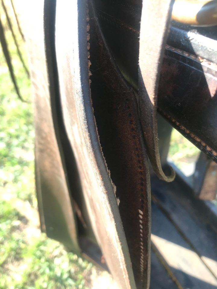 ANTIQUE High Back Slick Fork 16" STELZIG Brand Cowboy Ranch Western ...