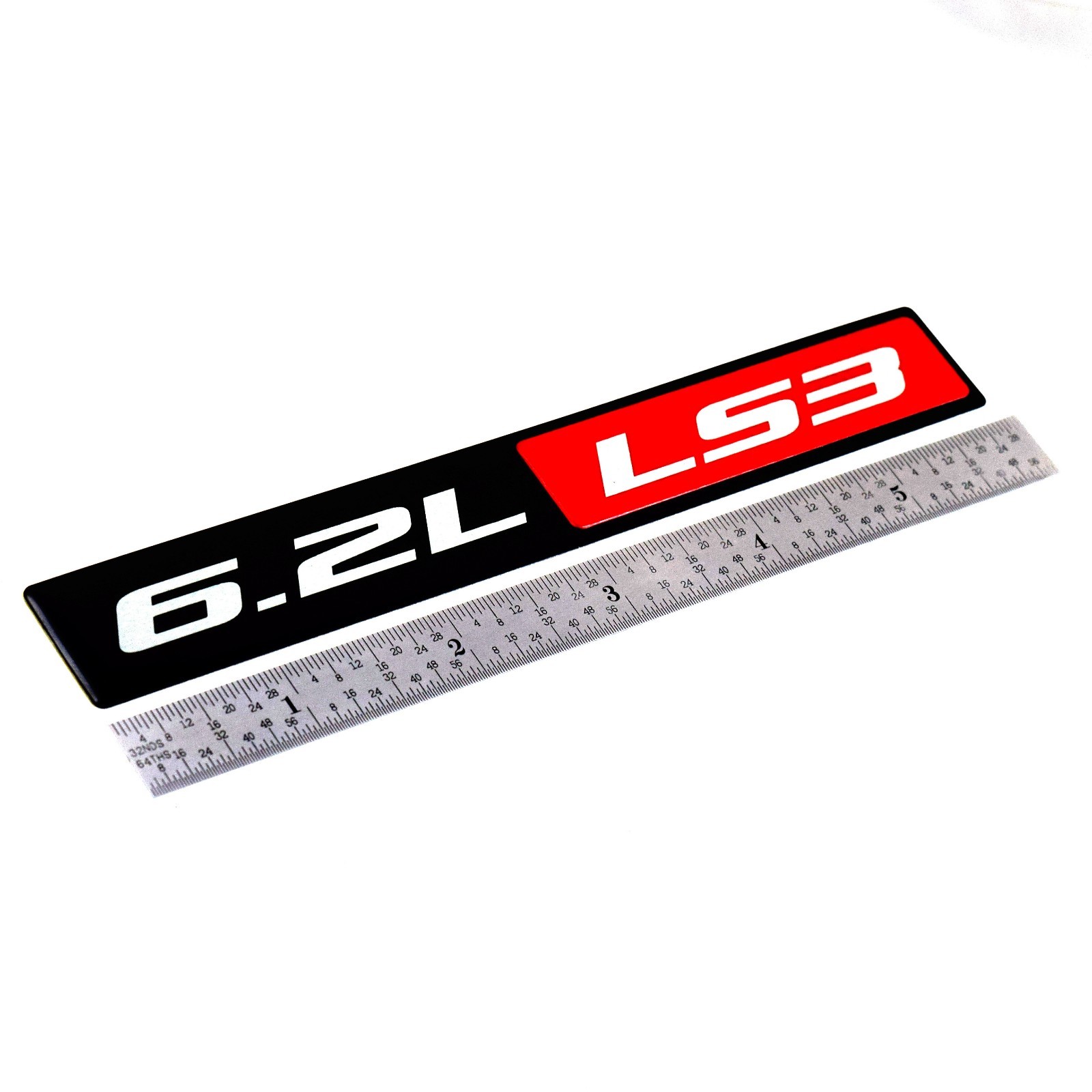 Pair of Emblem Decal Sticker (6.2L LS3) Red/Black | eBay
