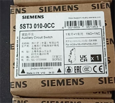 SIEMENS 5ST3010-0CC 5ST3 010-0CC AUXILIARY CIRCUIT SWITCH NEW IN BOX ...