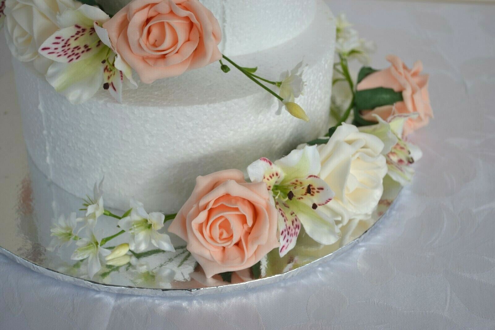 Wedding Bridal Bouquet Posy Flowers Iced Peach, peach & alstro | eBay