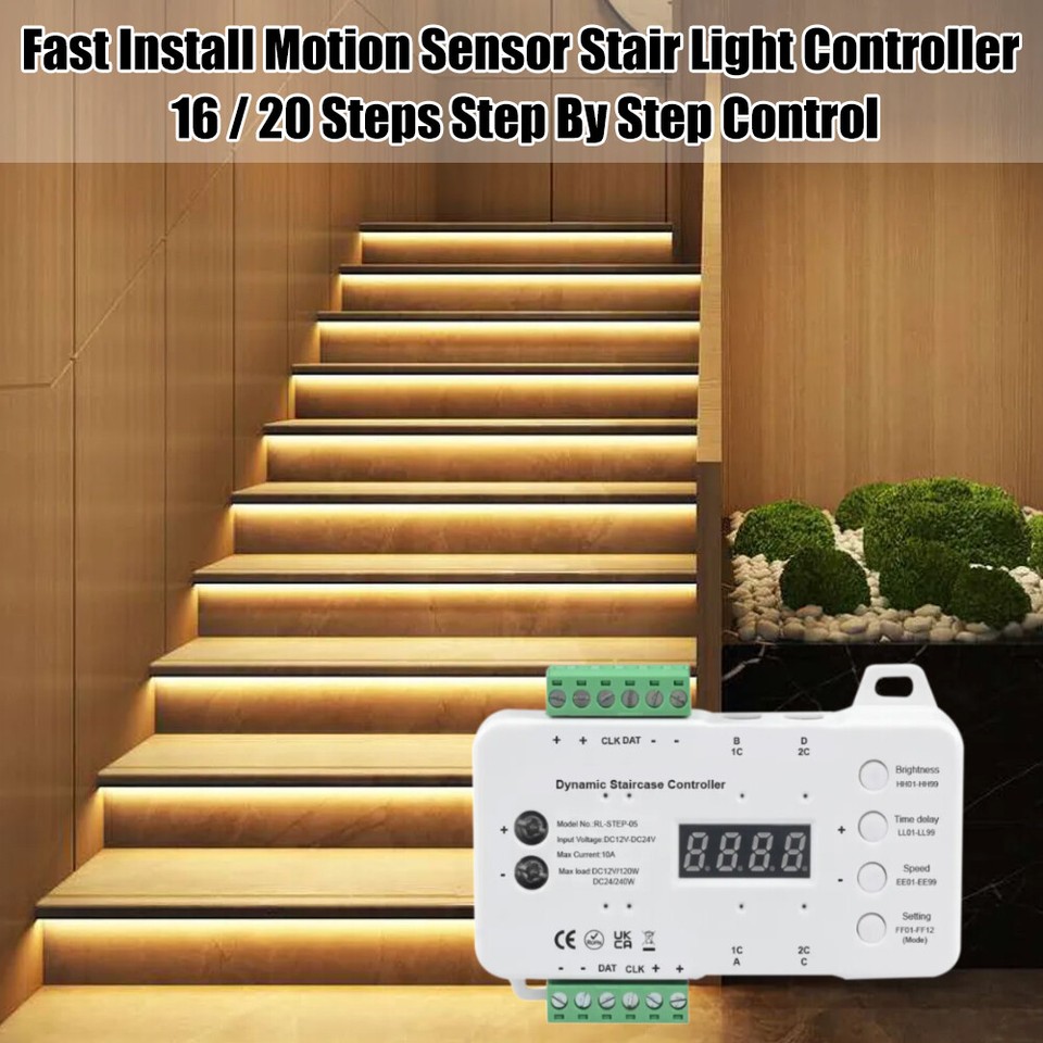 Intelligent Motion Induction Stair Light Smart Controller 16 20 Steps ...