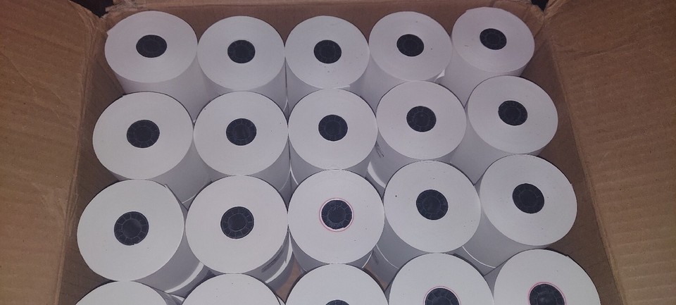 50 Rolls 3" x 165' 1-Ply Bond Receipt Paper | eBay