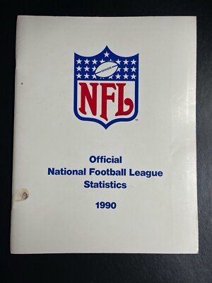1990 NFL Official National Football League Statistics Media Access RARE ...