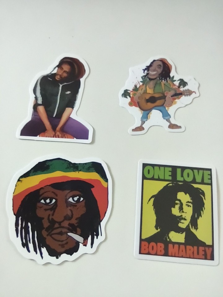 4 New Large Vinyl bob marley stickers Hard Hat, Tool Box Xbox One PS4 ...