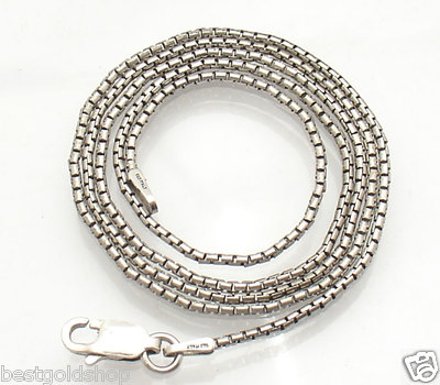 18" Italian Round Box Chain Necklace Real 925 Sterling Silver ANTI ...