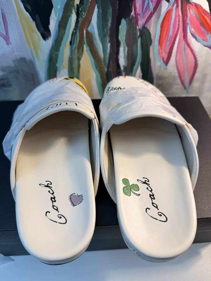 NEW Coach Woman's Clogs COACH Sculpted C Clogs In Sketch Print SZ 6 NIB ...