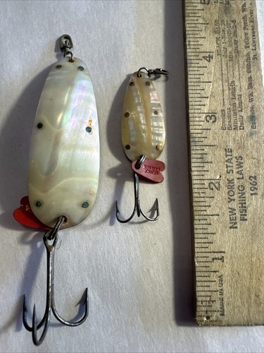 Lot Of 2 Lemax Mother Of Pearl Fishing Lures Nice Shape | eBay