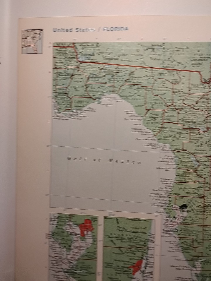 Vintage FLORIDA Atlas Map from a 1967 Mid-Century Modern World Book ...