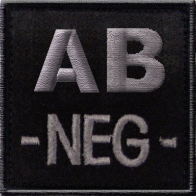 Patch Ab- Black Blood Group Ab Negative Insignia Patch Negative Less ...