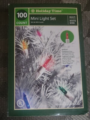 Holiday Time 100 Multi Color Mini Light Set Indoor/Outdoor 24 Feet | eBay