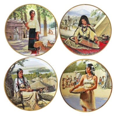 4 Hamilton Collection Native American Indian Plates Vintage 1989 Signed ...