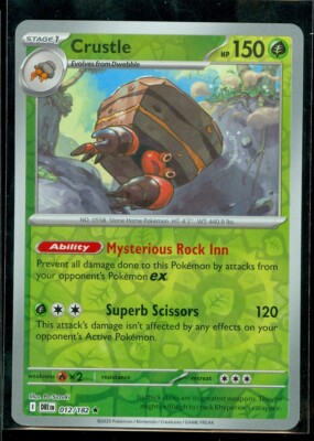 Pokemon CRUSTLE 012/182 - Destined Rivals - RARE Rev Holo - MINT | eBay