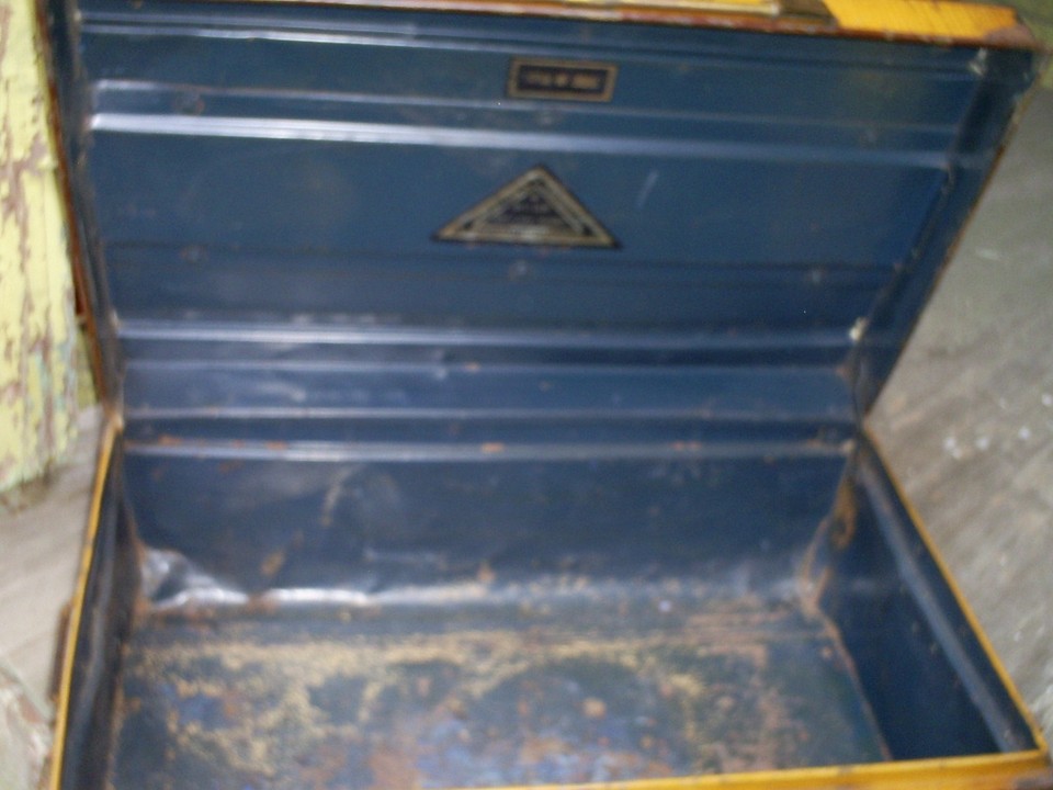 Antique Ships Trunk Chest Foot Locker "STAR OF INDIA" Steel w/Brass ...