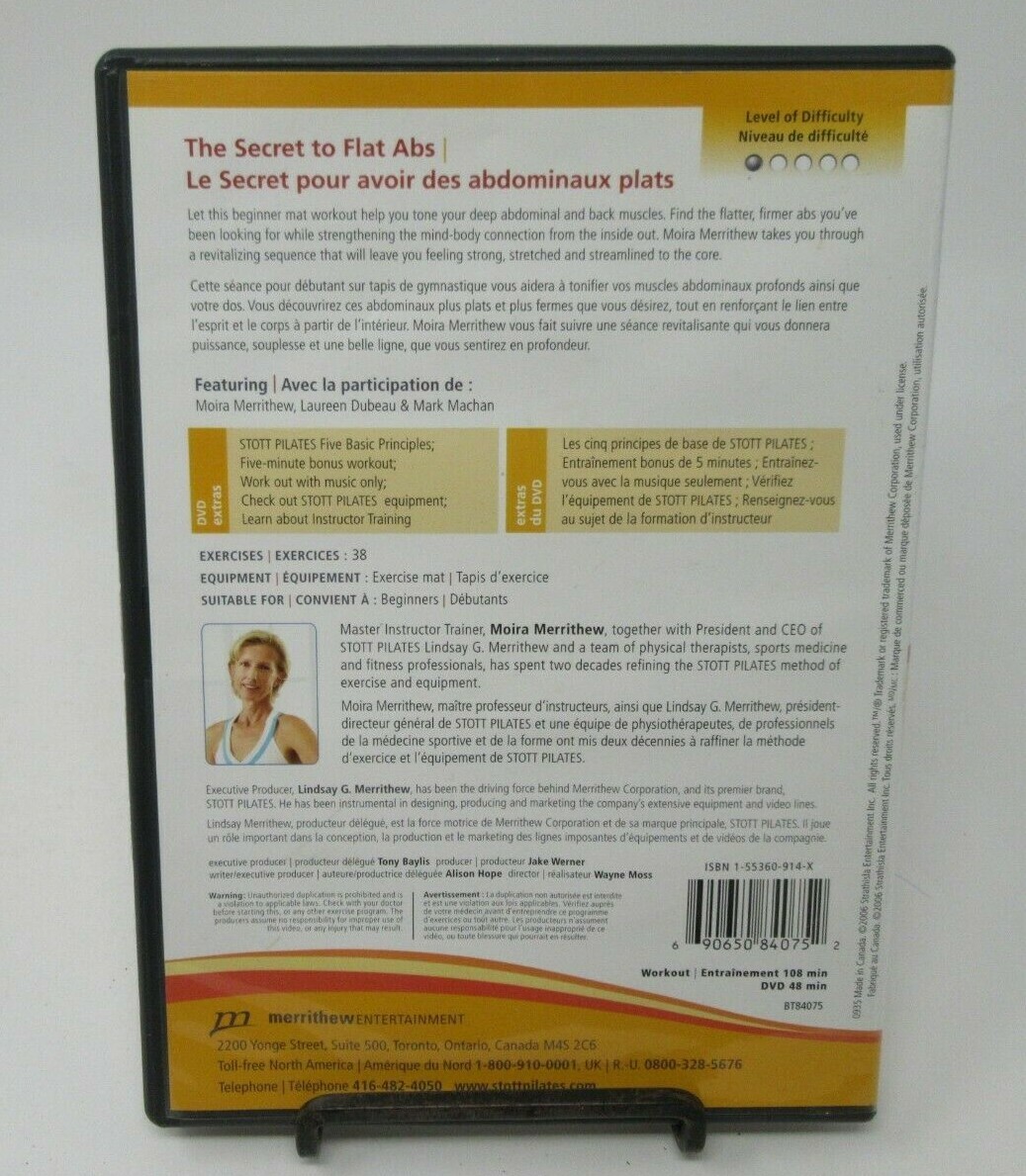 MOIRA MERRITHEW - STOTT PILATES: SECRET TO FLAT ABS MAT WORKOUT DVD ...