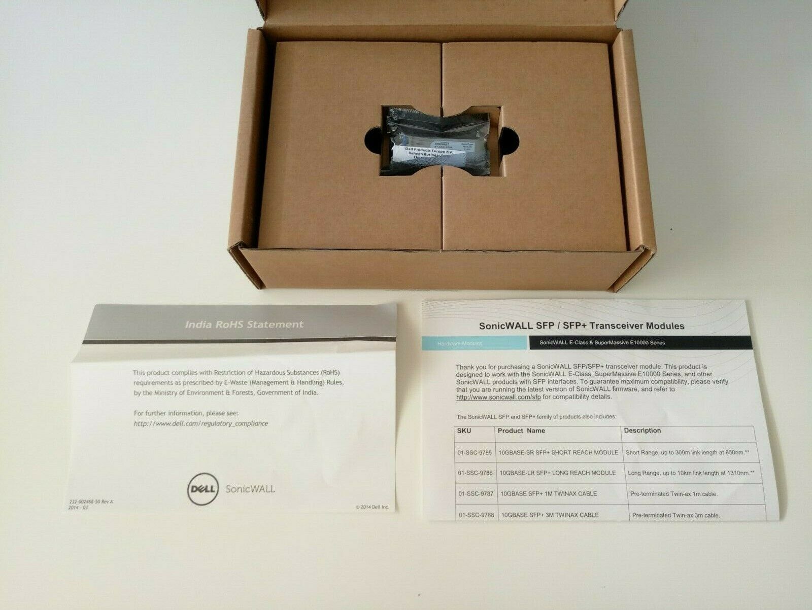 MODULE LONGUE DISTRIBUTION SonicWALL 01-SSC-9790 1000BASE-LX SFP | eBay