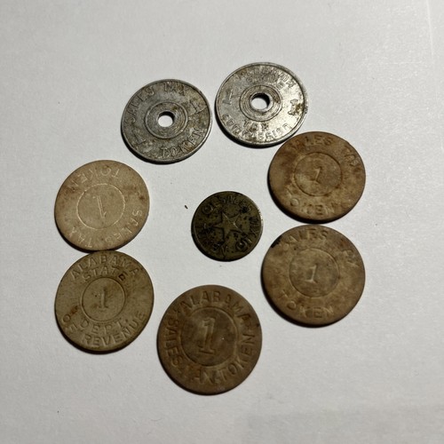 VTG LOT OF 8 ALABAMA STATE DEPT. OF REVENUE SALES TAX & LUXURY TOKENS ...