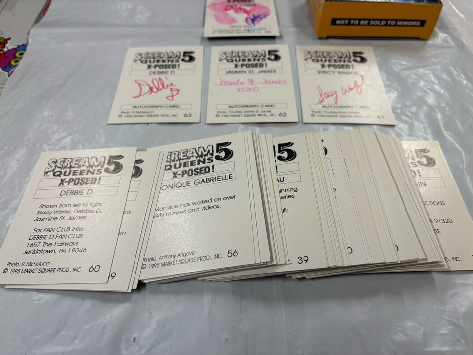 Rare Vintage 1995 Scream Queens 5 Trading card Set Autographed & Extras ...