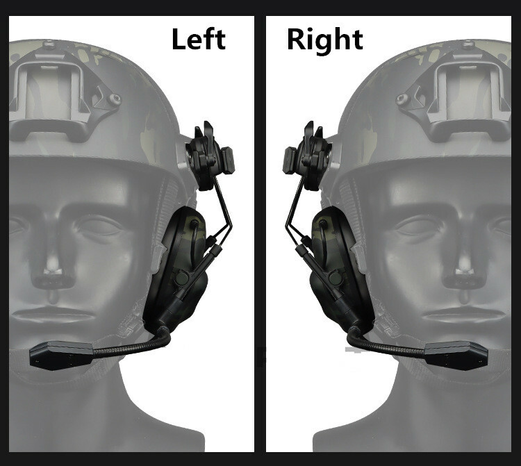 FAST MICH Tactical Helmet Headset Sound Pickup &Noise Reduct Headphone ...