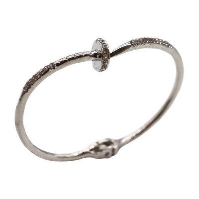 Women Silver Plated Metal Fashion Jewelry Nail Cuff Bracelet Designer ...